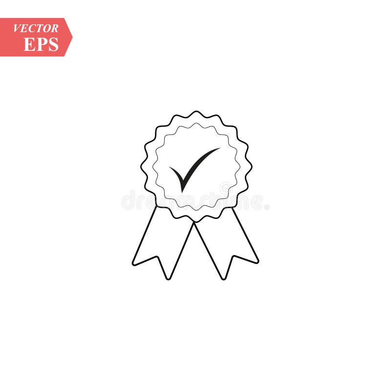 Award Medal Icon. Winner Emblem with Tick Symbol. Circle Buttons with ...