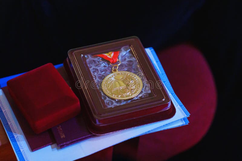 Award Medal Presented during a Recognition Ceremony in a Formal Setting ...