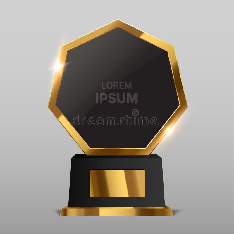 Trophy Cup with Gold Confetti. Gold Prize Stock Vector - Illustration ...