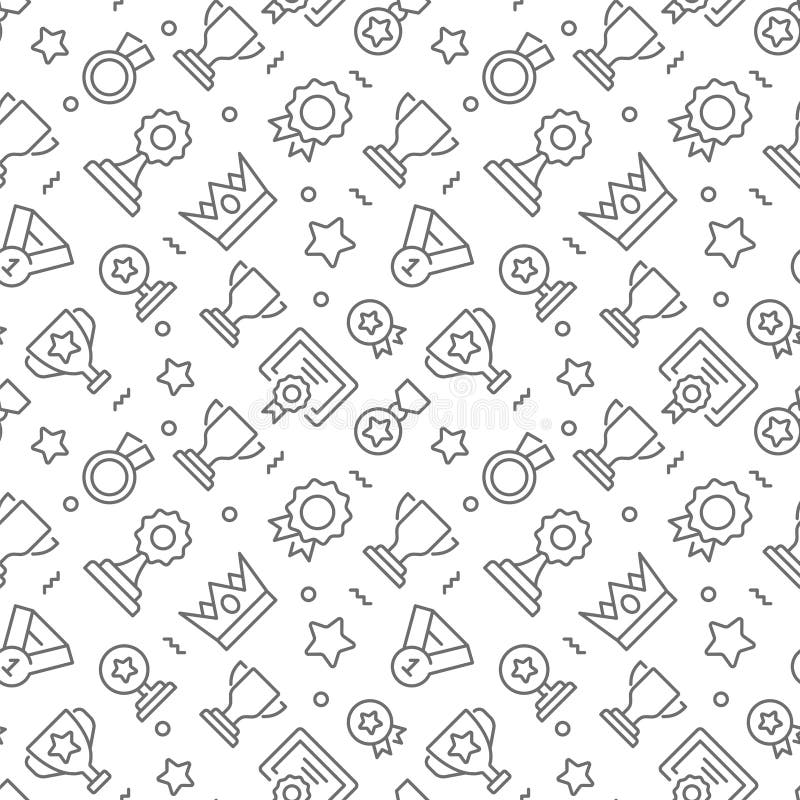 Award Related Seamless Pattern Stock Vector - Illustration of reward ...