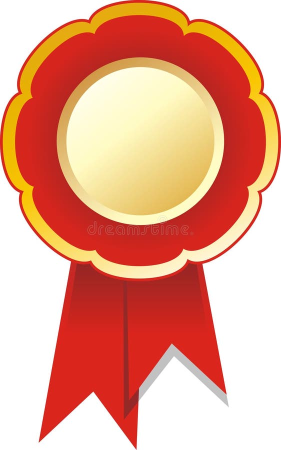 Award ribbon badge stock vector. Illustration of achievement - 13495872