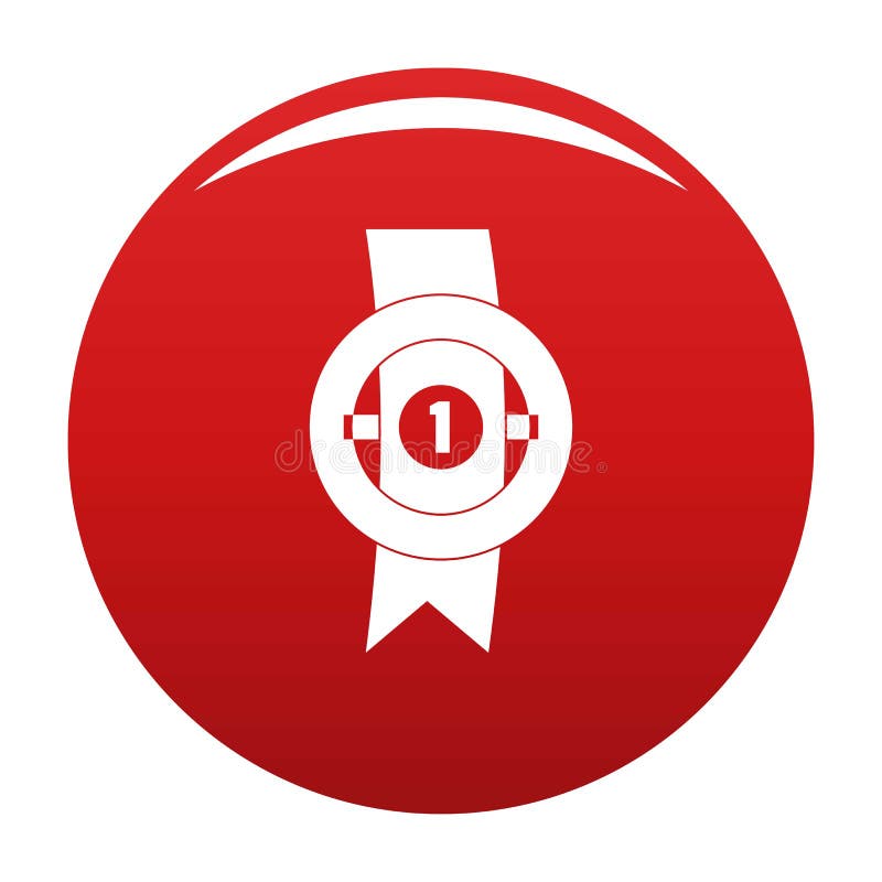 Award Ribbon Icon Vector Red Stock Vector - Illustration of leadership ...