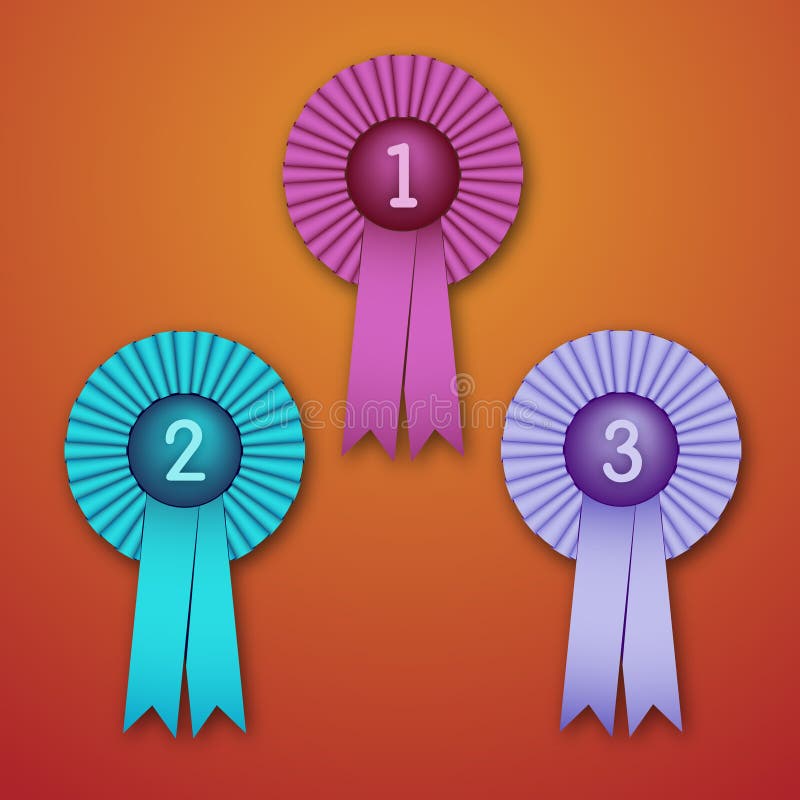 Award Ribbons, 1st, 2nd And 3rd Place Stock Vector - Illustration of ...
