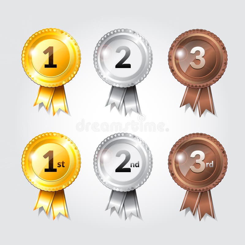 Award Ribbons with Place Numbers Illustration Design Stock Illustration ...