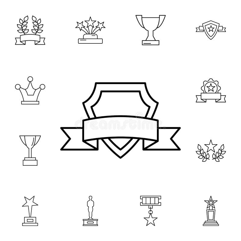Award, Shield, Medal, Ribbon Flat Vector Icon in Awards Pack Stock ...