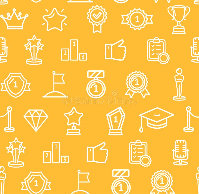 Award Signs Seamless Pattern Background. Vector Stock Vector ...