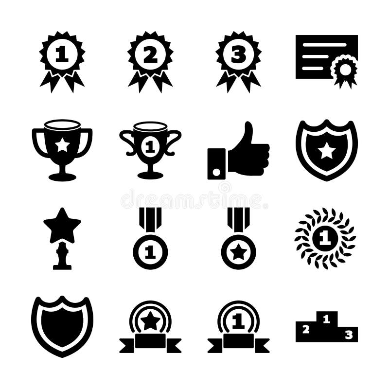 Award solid icons stock vector. Illustration of insignia - 158763089