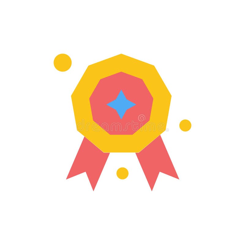 Award, Star, Prize Flat Color Icon. Vector Icon Banner Template Stock ...
