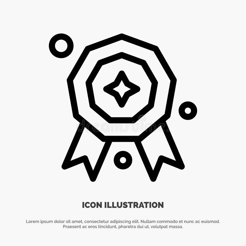 Award, Star, Prize Line Icon Vector Stock Vector - Illustration of mark ...