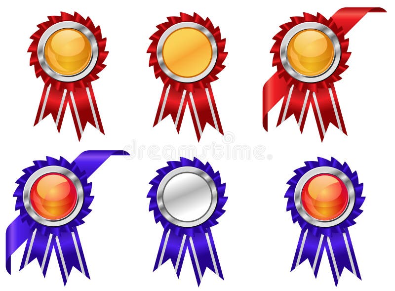 Colorful Award Ribbons Set stock vector. Illustration of label - 24428801