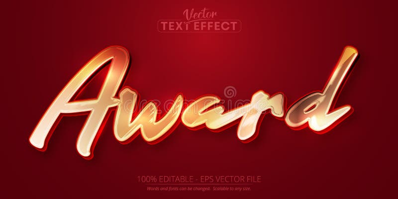 Award Text Effect, Editable Golden Text Style Stock Vector ...