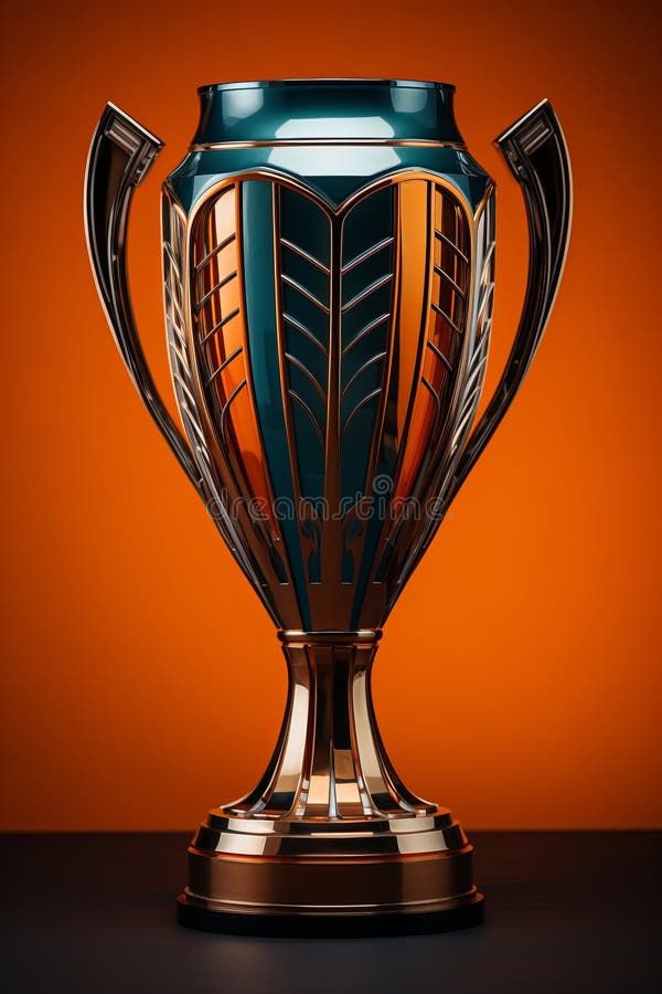 An Award Trophy on an Orange Background Stock Illustration ...
