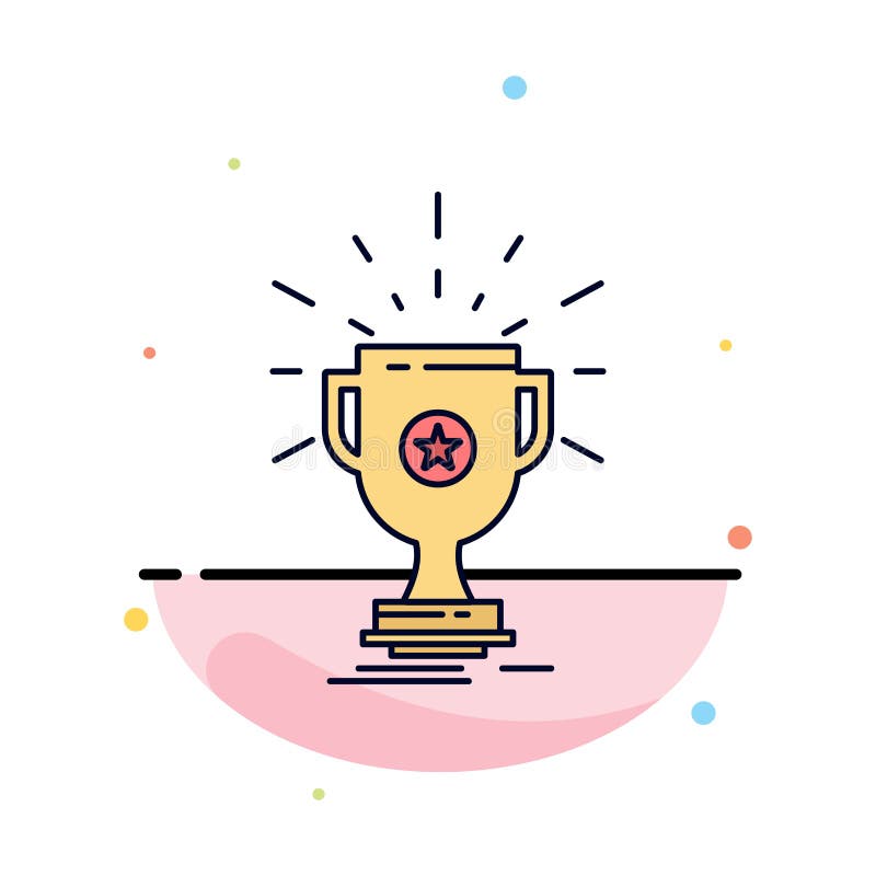 Award, Trophy, Prize, Win, Cup Flat Color Icon Vector Stock Vector ...