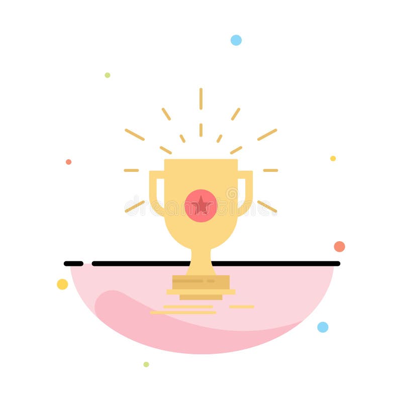 Award, Trophy, Prize, Win, Cup Flat Color Icon Vector Stock Vector ...