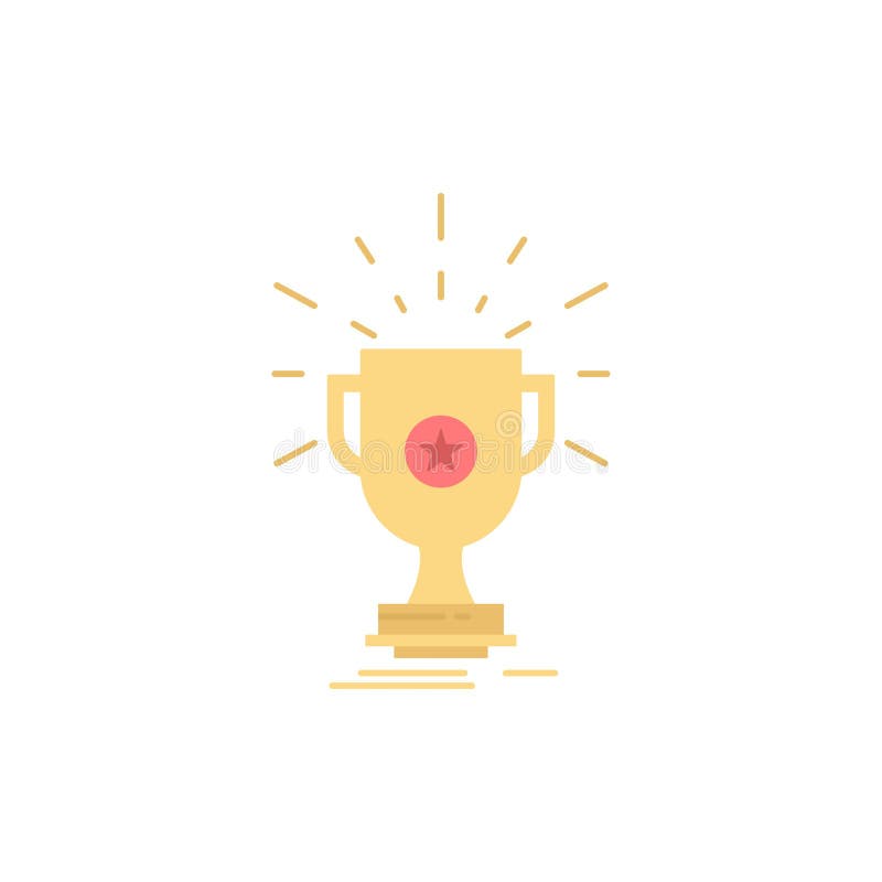 Award, Trophy, Prize, Win, Cup Flat Color Icon Vector Stock Vector ...