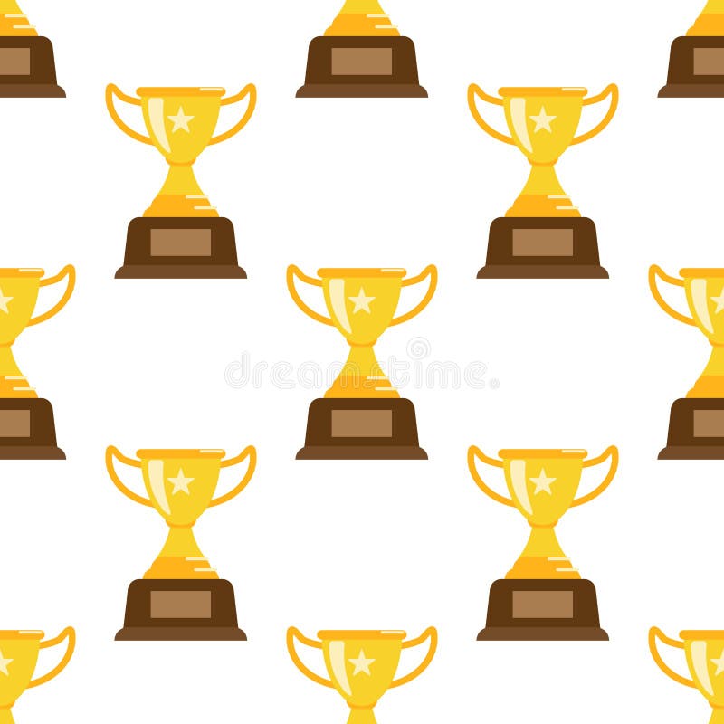 Award Trophy Statue Seamless. Flat and Solid Color Stock Vector ...