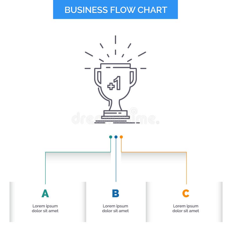Award, Trophy, Win, Prize, First Business Flow Chart Design with 3 ...