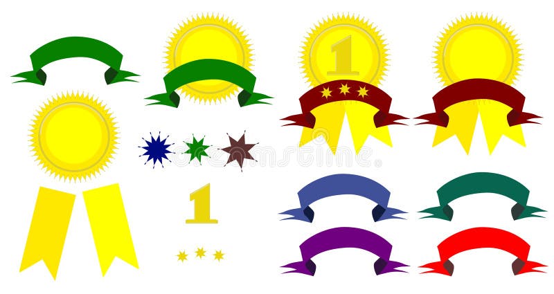 Award Winning Ribbons in a Variety of Colors Stock Vector ...