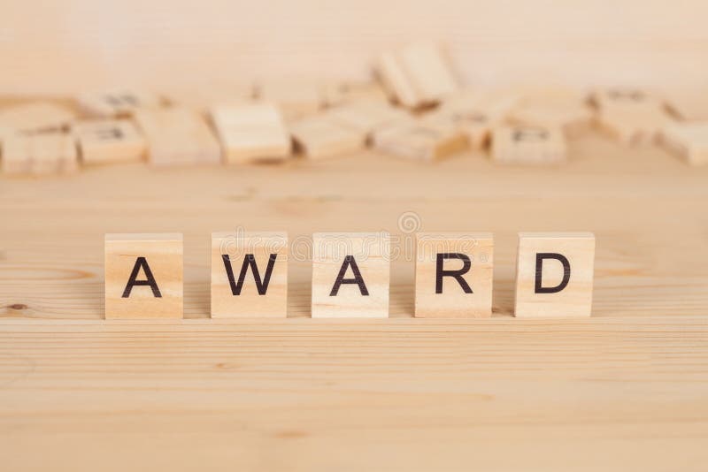 Award word written on wood stock photo. Image of word - 78357754