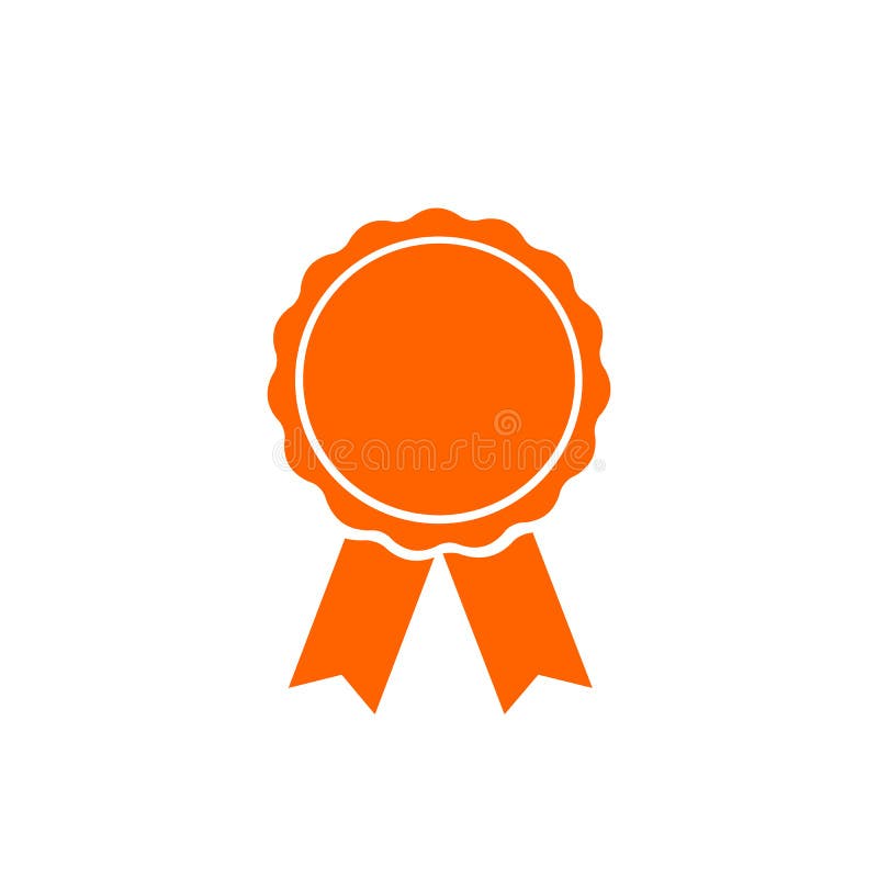 Yellow Medal Icon with Ribbon. Vector Illustration. Stock Illustration ...