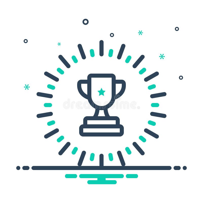 Mix Icon for Awarded, Bestow and Winner Stock Illustration ...