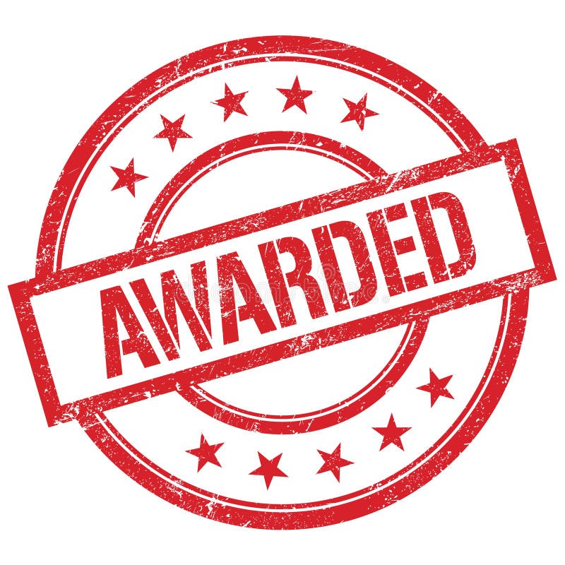 AWARDED Text, on Round Simple Stamp Sign. Stock Illustration ...