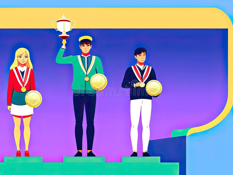 Awarding the Champion of Competition.Generative Ai Stock Illustration ...