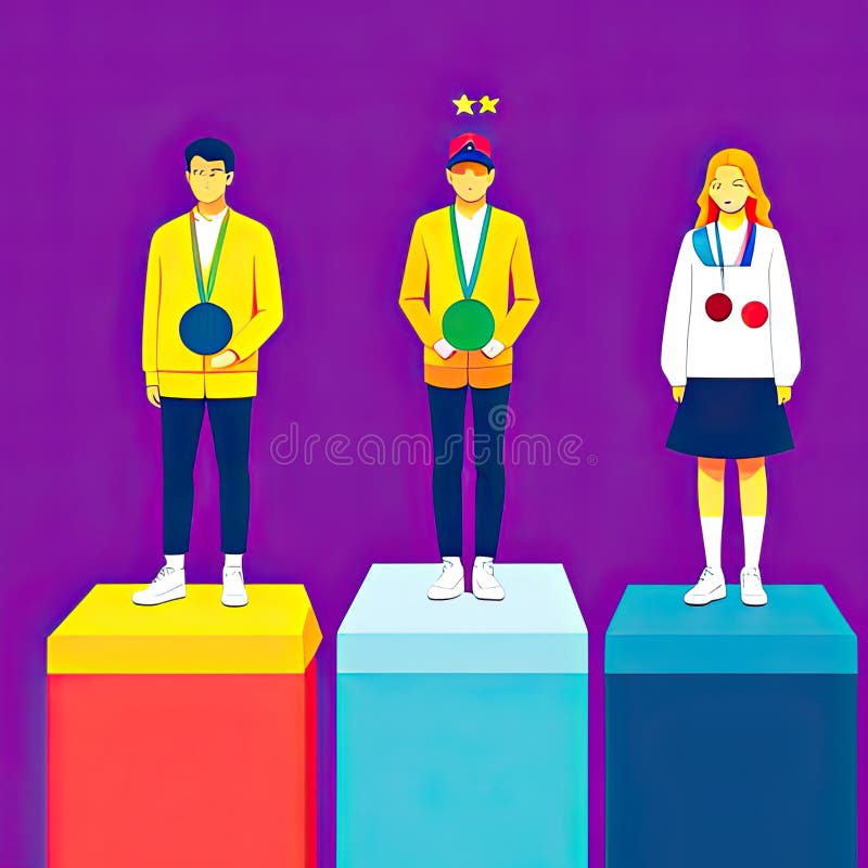 Awarding the Champion of Competition.Generative Ai Stock Illustration ...