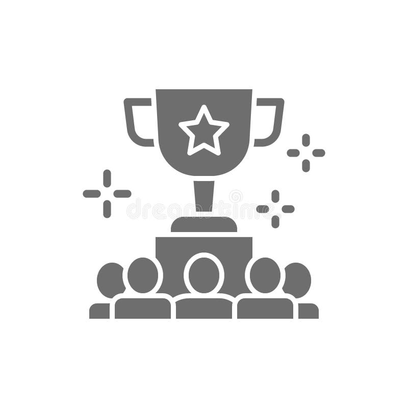 Awarding Team for Successful Project Line Icon. Stock Vector ...