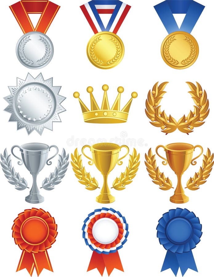 Awards Icons Silver or Platinum, Gold, Diamond Stock Vector ...
