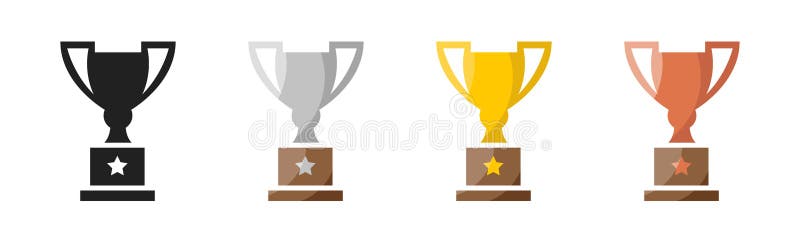 Awards Icon Set. Trophy Icons. Vector Isolated Illustration Stock ...