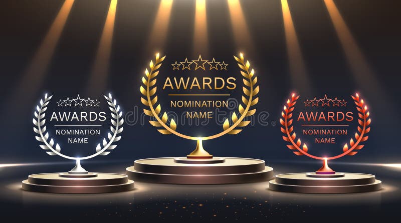 Awards Nomination Name Podium, Awards Golden Prize Event, First Place ...