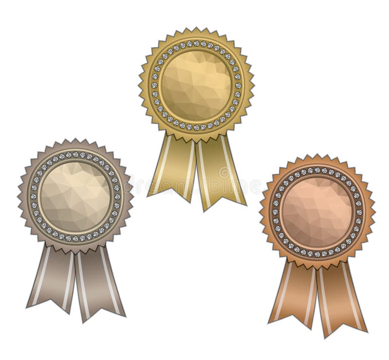 Awards with ribbons stock vector. Illustration of pattern - 97487036