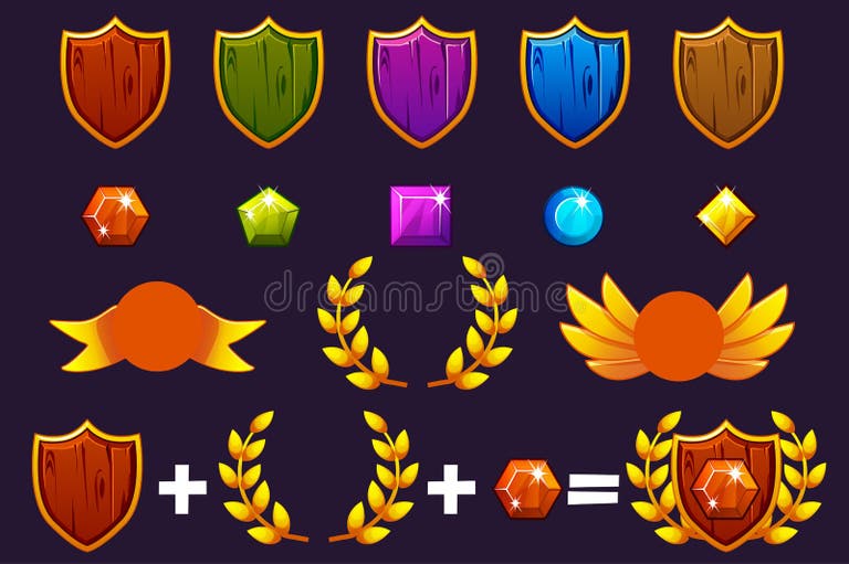 Awards Shield and Gems Set, Constructor To Create Kit Different Awards ...