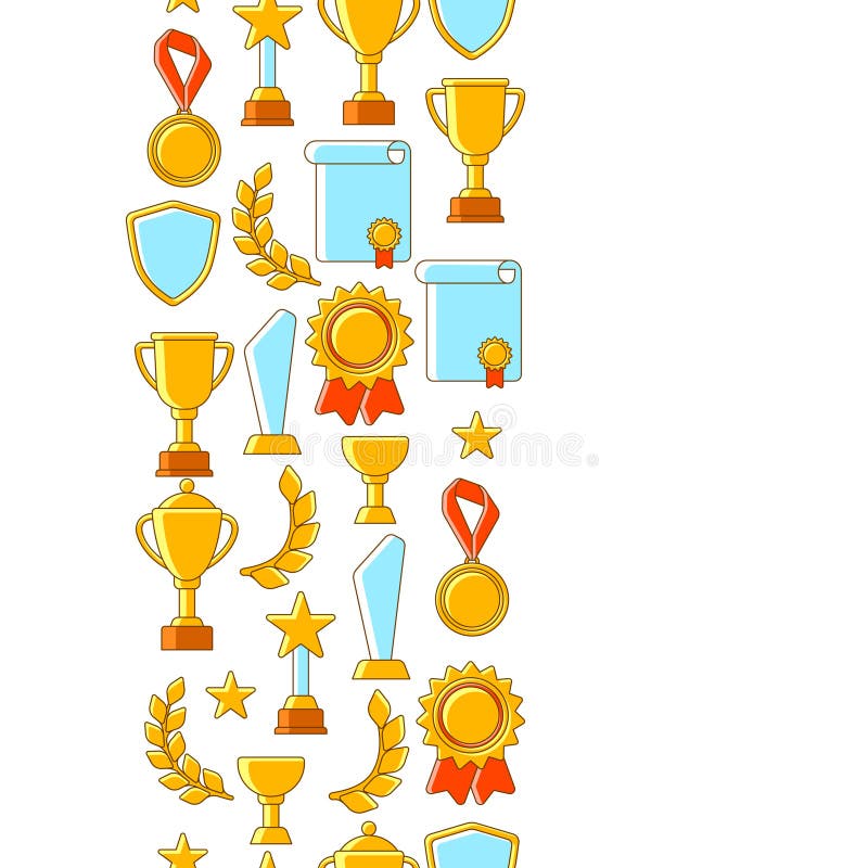 Awards and Trophy Pattern. Reward Items for Sports or Corporate ...