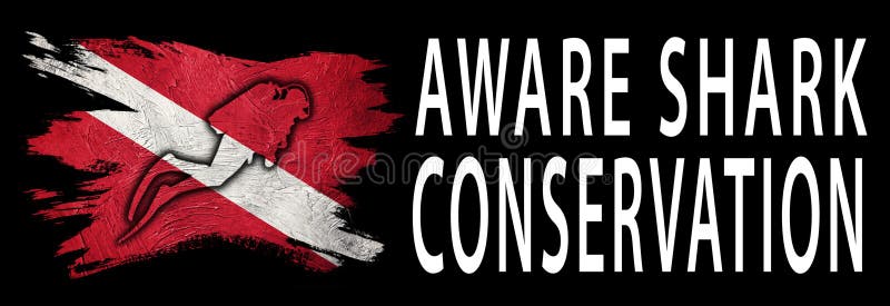Aware Shark Conservation, Diver Down Flag, Scuba Flag Stock Image - Image of aware, snorkel ...