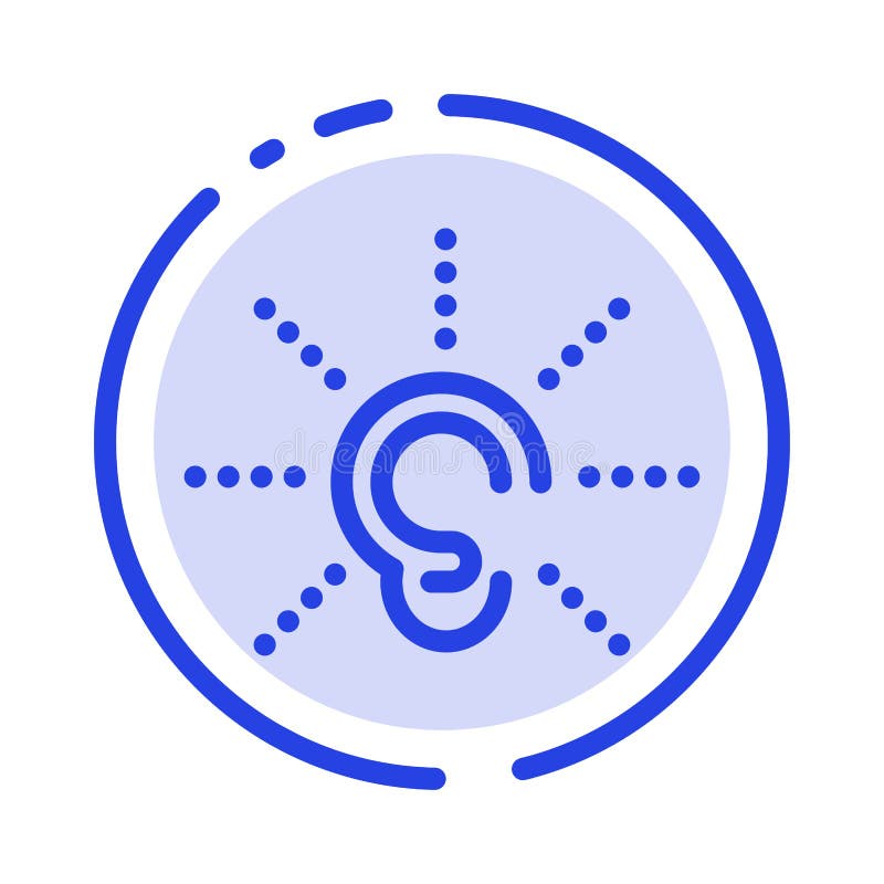 Awareness, Ear, Hear, Hearing, Listen Blue Dotted Line Line Icon Stock ...