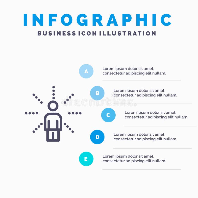 Awareness, Feel, Human, Perception, Sense Line Icon with 5 Steps ...