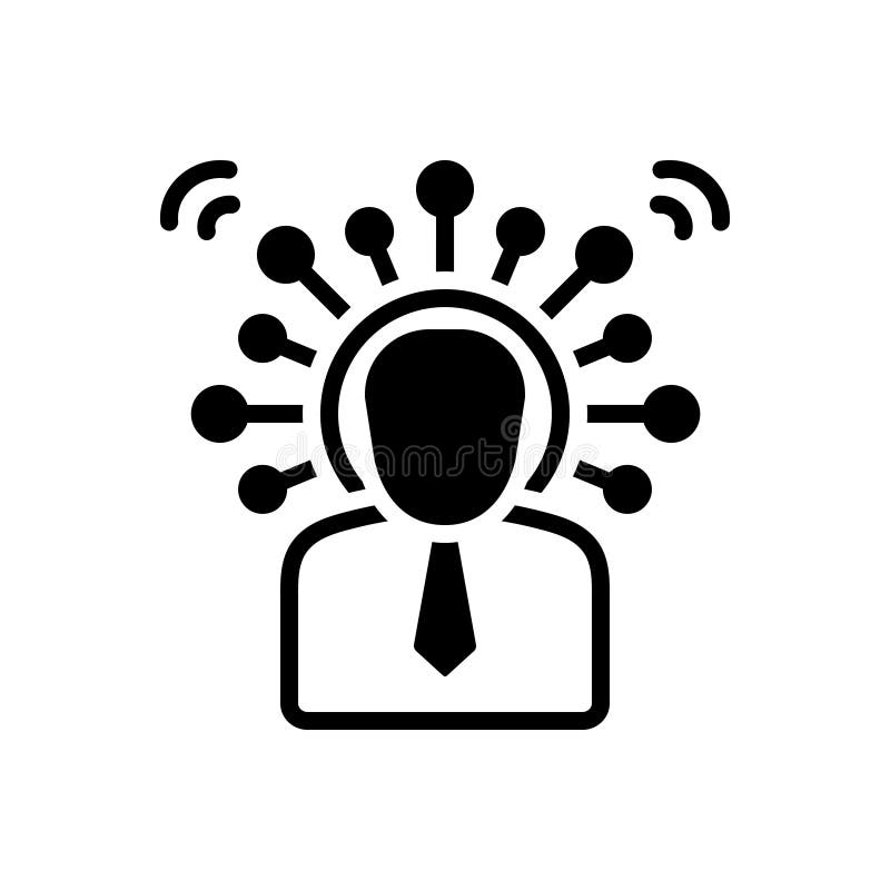 Black Solid Icon for Awareness, Consciousness and Mindset Stock Vector ...