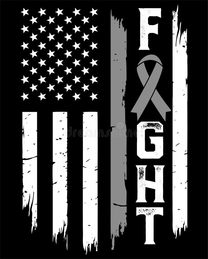 Brain Cancer Awareness American Distressed Vector Flag, Awareness ...