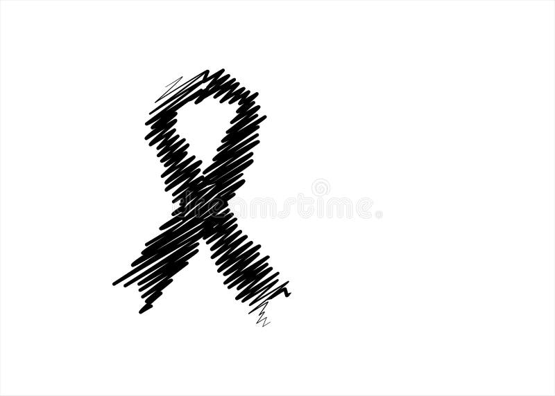 Awareness Ribbon Symbol Shape in Scribble Style Vector Graphic Design ...
