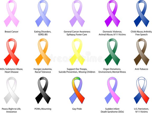 Awareness Ribbons stock vector. Illustration of peace - 2027251