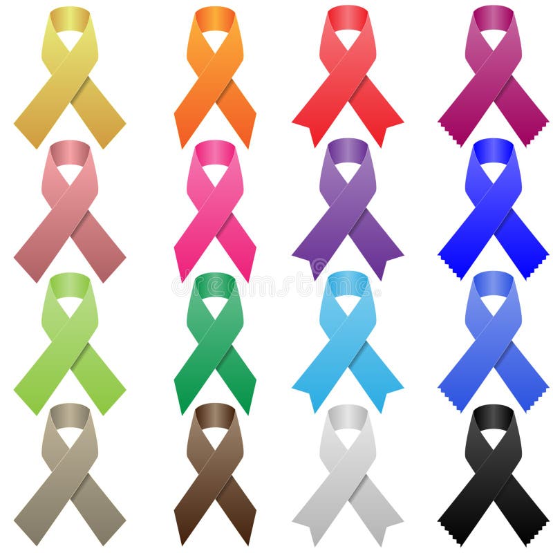 Ribbons for awareness stock vector. Illustration of pastel - 12819162