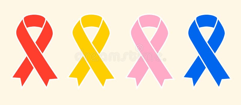 Awareness Ribbons - a Color Set of Vector Awareness Ribbons. White ...