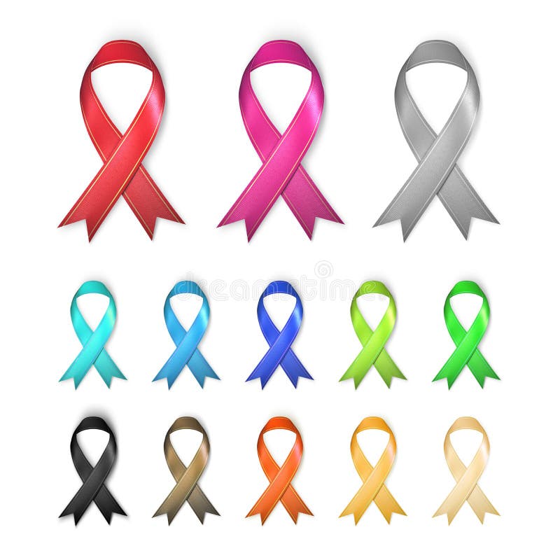 Awareness Ribbons - Multiple Colors Concept Stock Illustration ...