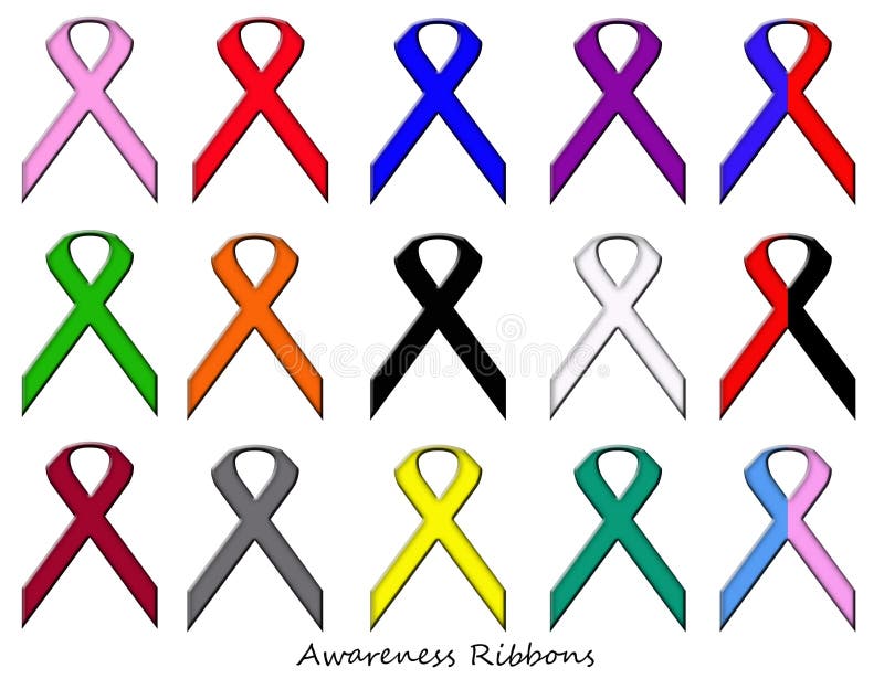 Awareness Ribbons Set stock image. Illustration of black - 29025751