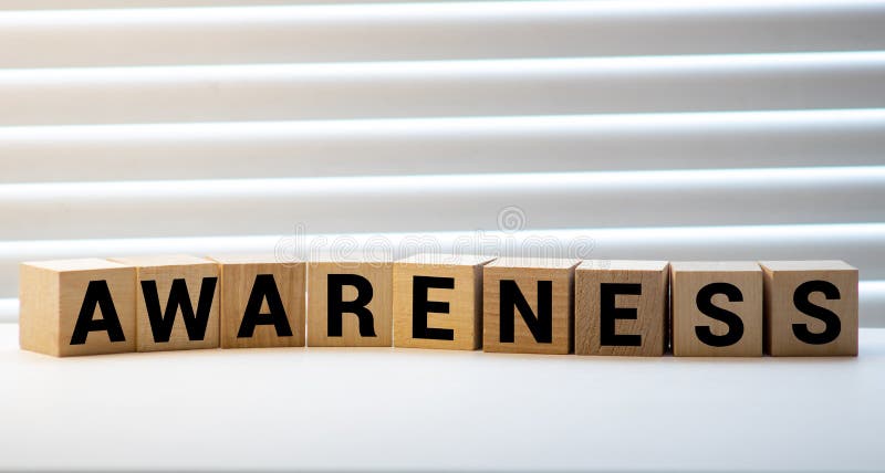 AWARENESS Word Made with Wooden Blocks Concept Stock Photo - Image of ...