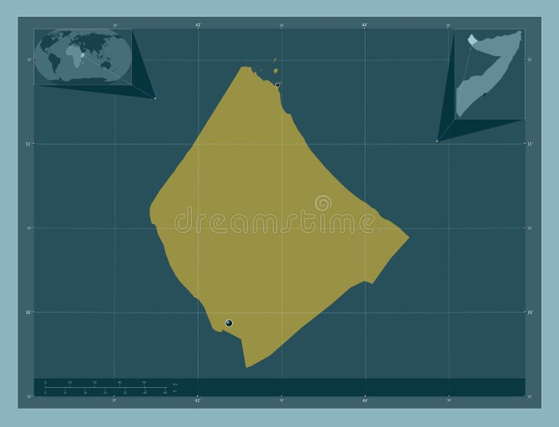 Awdal, Somalia. Solid. Major Cities Stock Illustration - Illustration ...