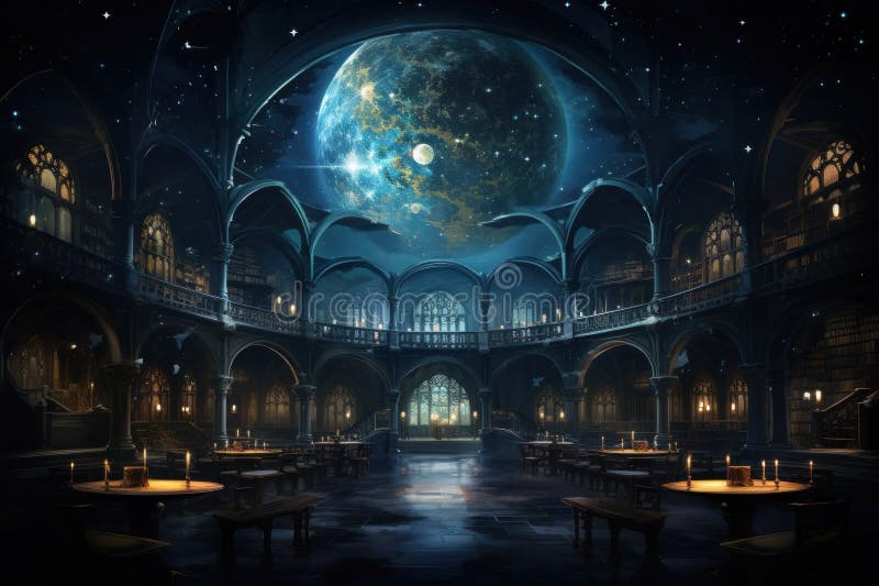 Ancient Celestial Libraries - Generative AI Stock Illustration ...