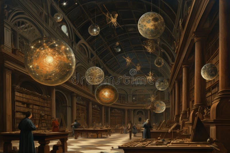 Ancient Celestial Libraries - Generative AI Stock Illustration ...